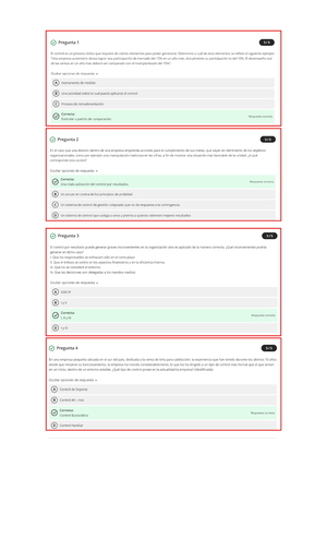 Prueba 1 control de gestión - Pregunta 1 5/ ¿Cuáles son los objetivos del control de gestión ...