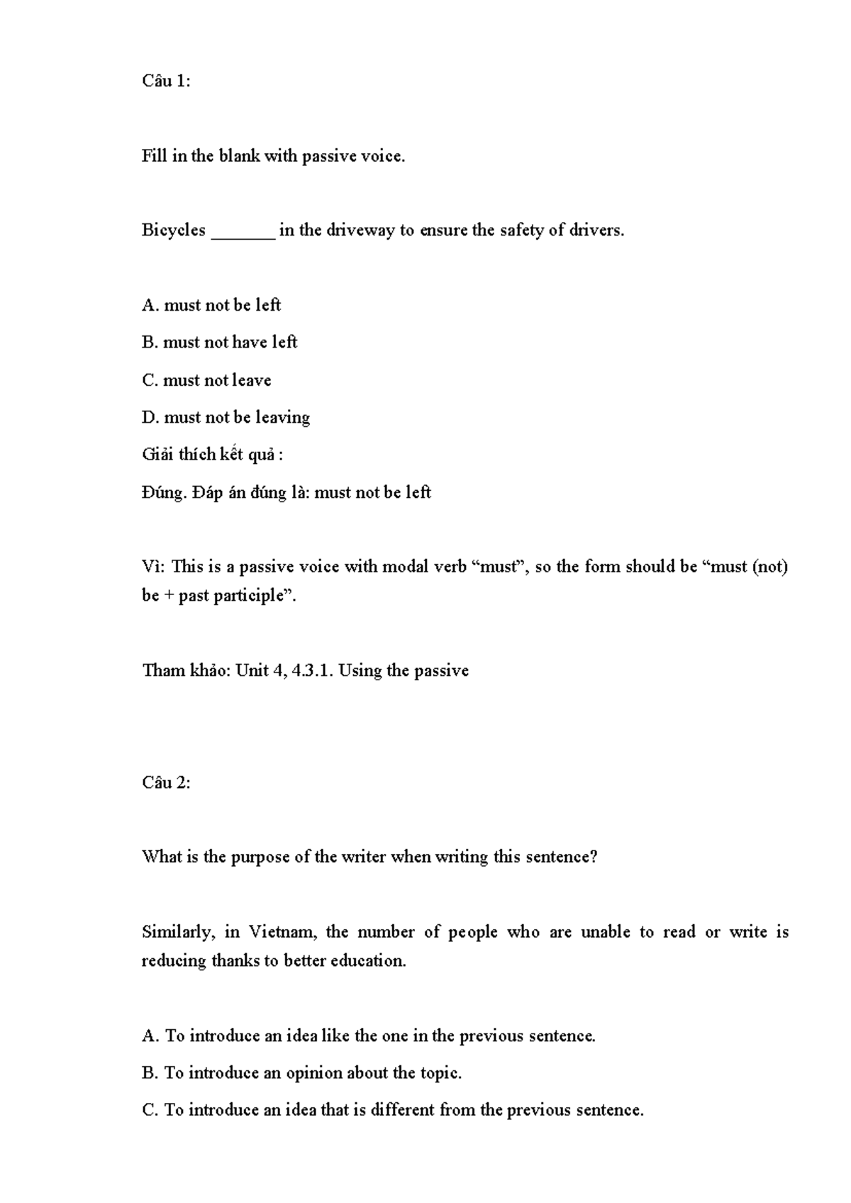 Viết 4 - Passive Voice & Academic Writing Notes (DWN 2) - Studocu