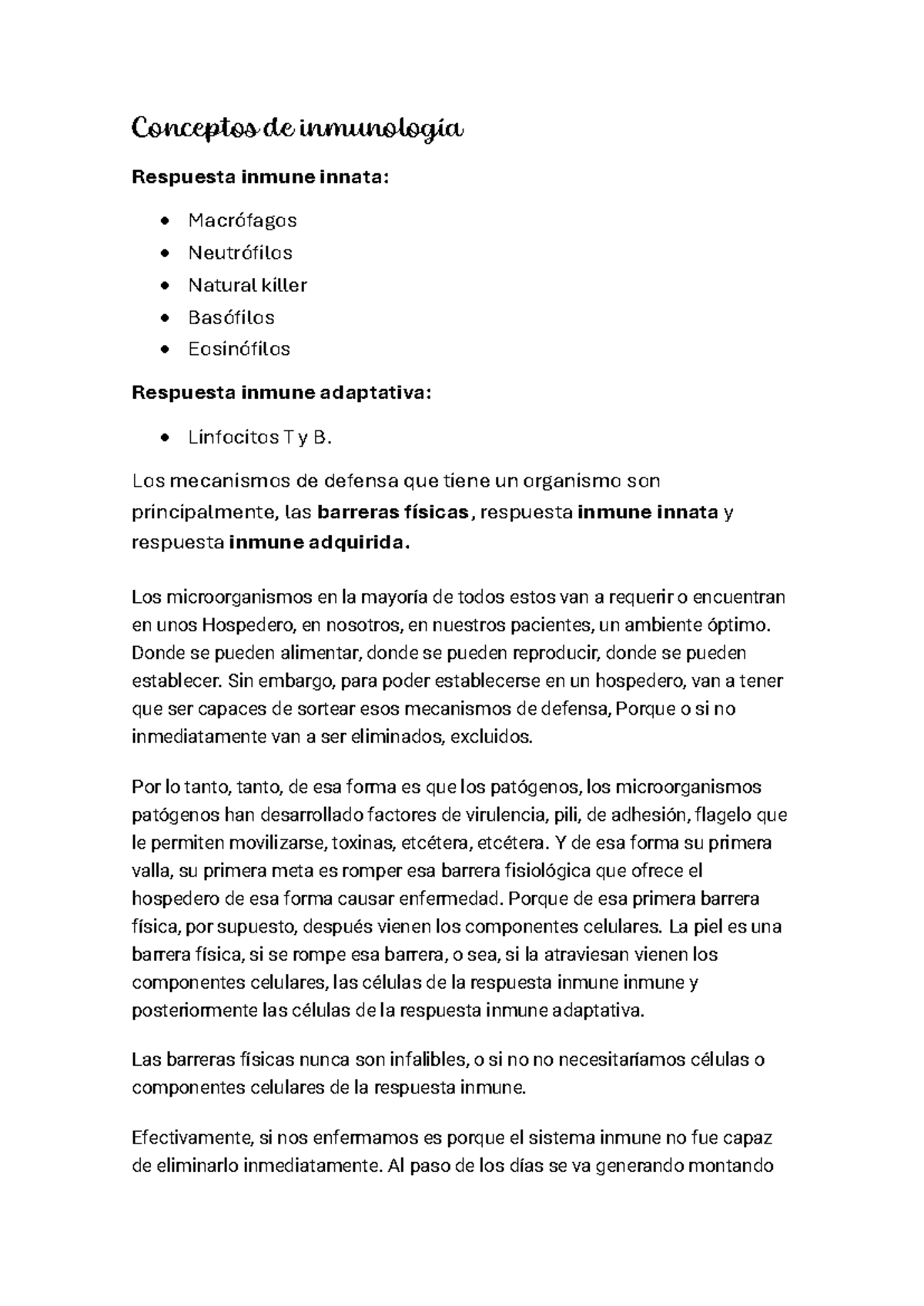 Inmunología Veterinaria: Respuesta Inmune Innata y Adaptativa - Studocu