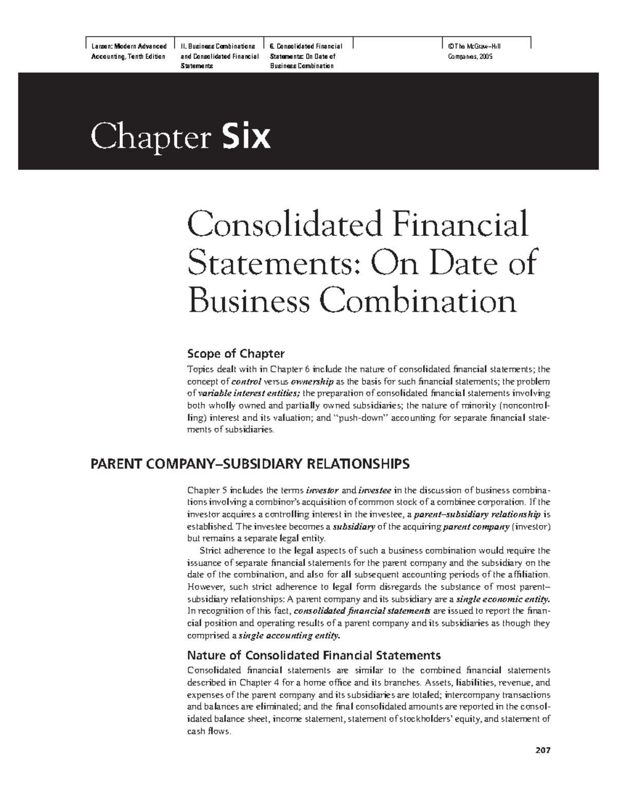 Advanced Accounting 10th Ed: Consolidated Financial Statements Essentials - Studocu