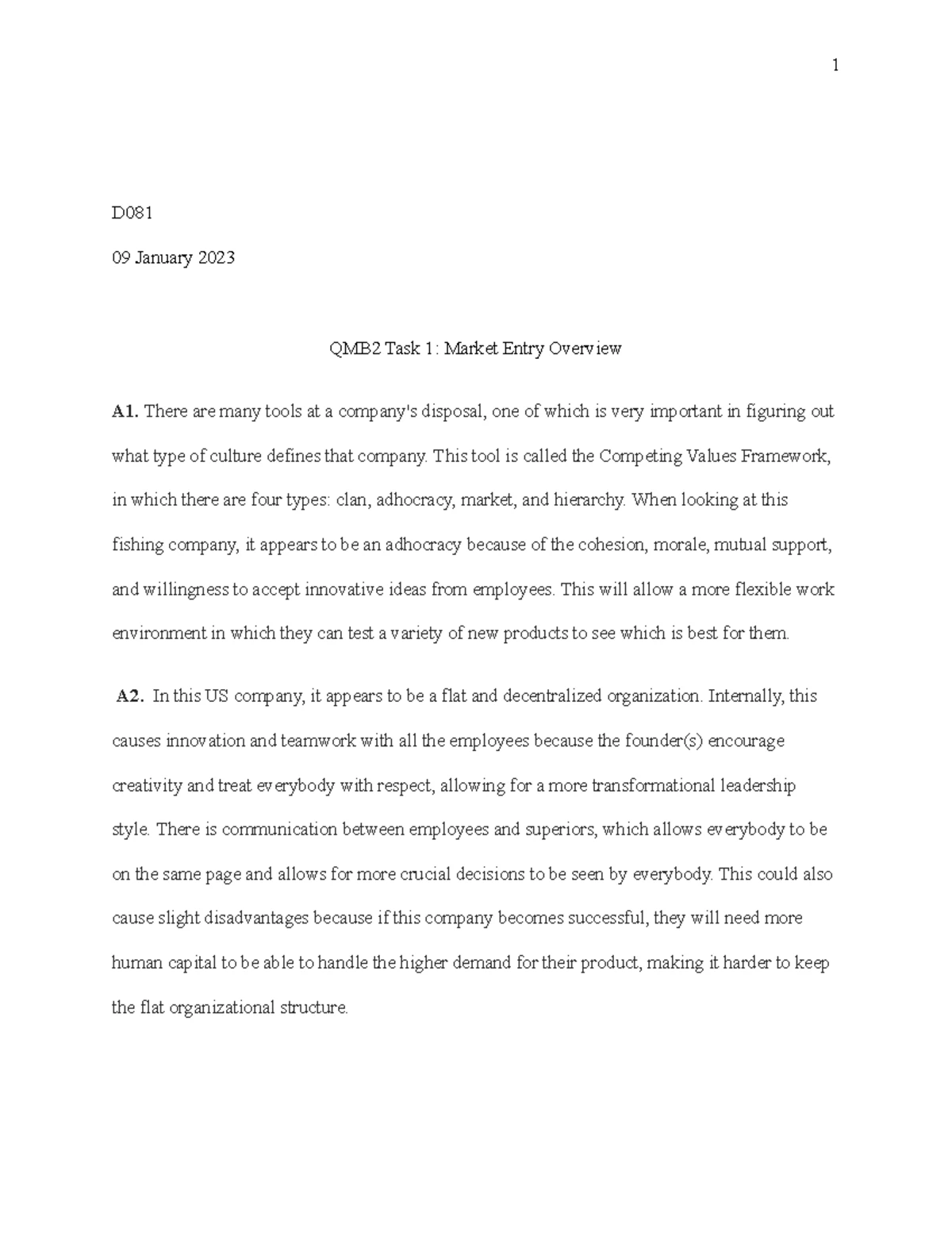 D081 Task 1 - Passed first try - Task 1 Course/Assessment Code: C714 v ... D081 Task 1 - Passed first try - Task 1 Course/Assessment Code: C714 v ...