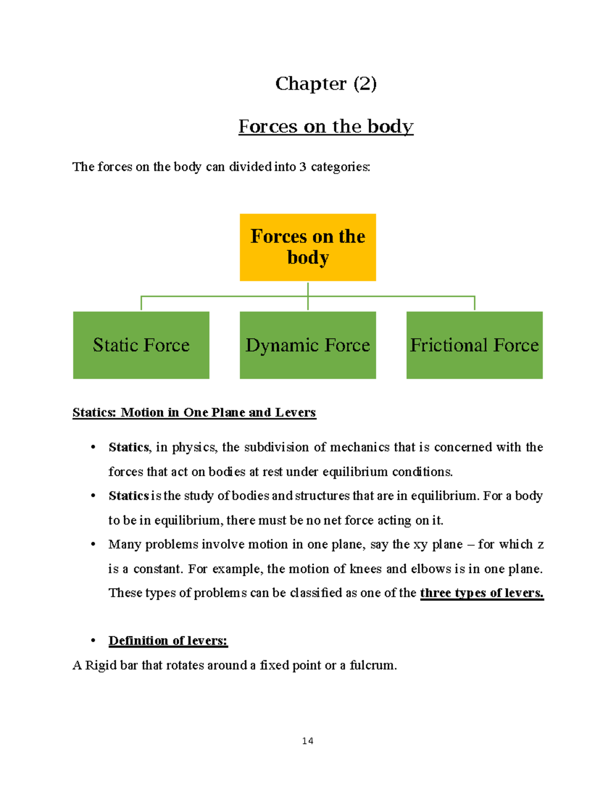 Forces on the Body: A Comprehensive Study for Nursing (Course Code: NUR ...