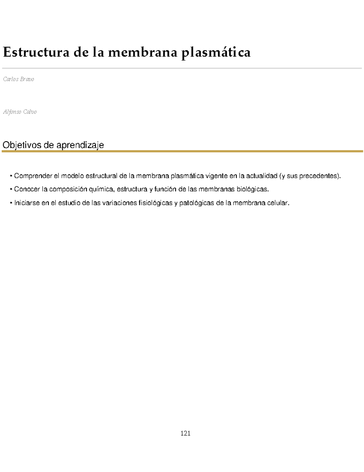 Estructura y Función de la Membrana Plasmática en Biología (BIO 121 ...