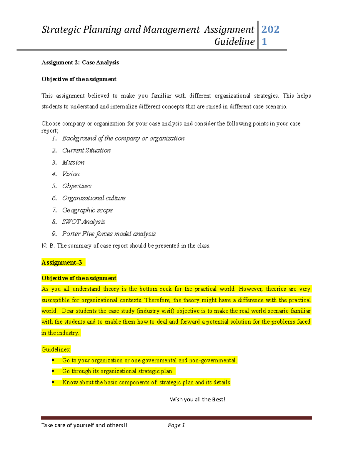 Case Analysis - Ass 2 - Strategic Planning and Management Assignment ...