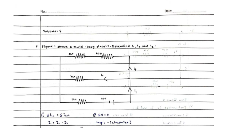 AUFA PHY150 Tutorial 5: Multi Loop Circuit Analysis - Studocu