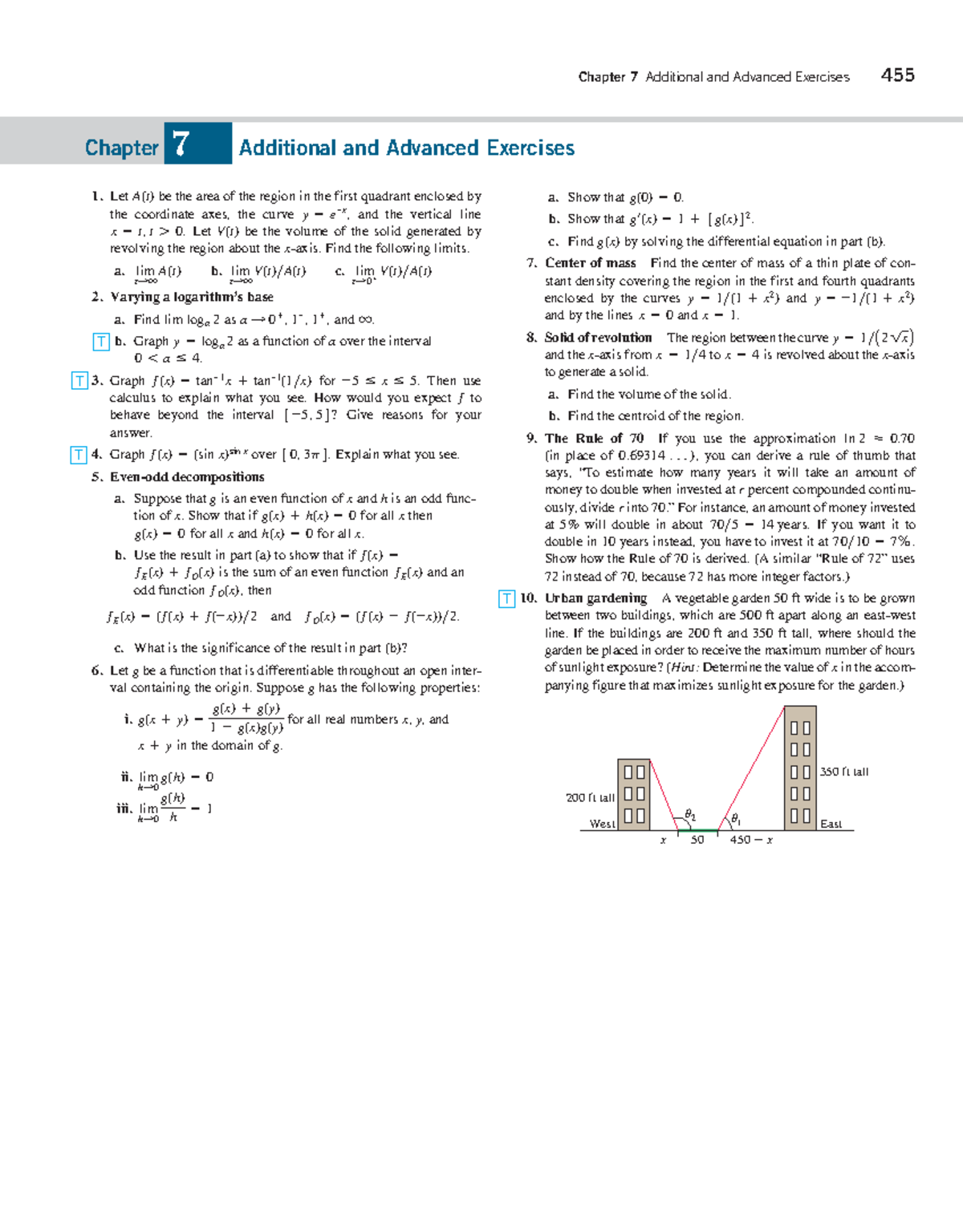 Chapter 7 Advanced Exercises in Thomas Calculus (Pages 469-470) - Studocu