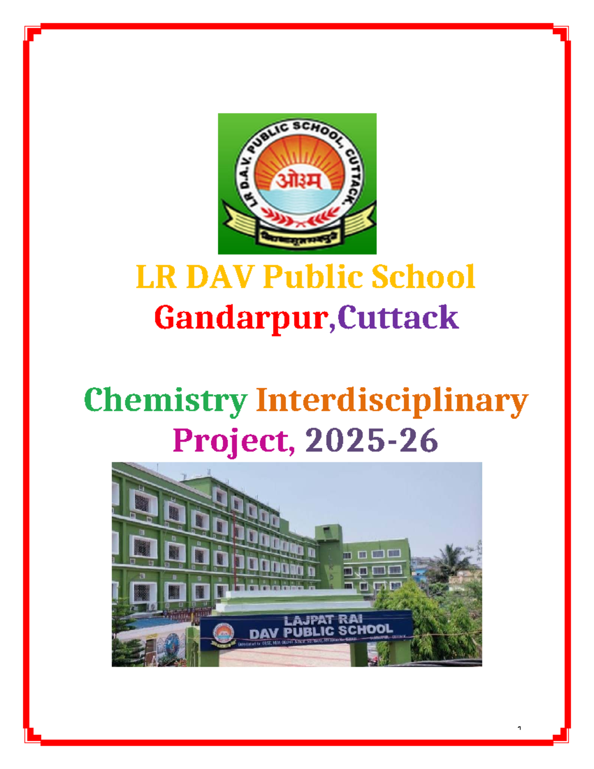 LR DAV Public School Cuttack Chemistry Project: Green Chemistry ...