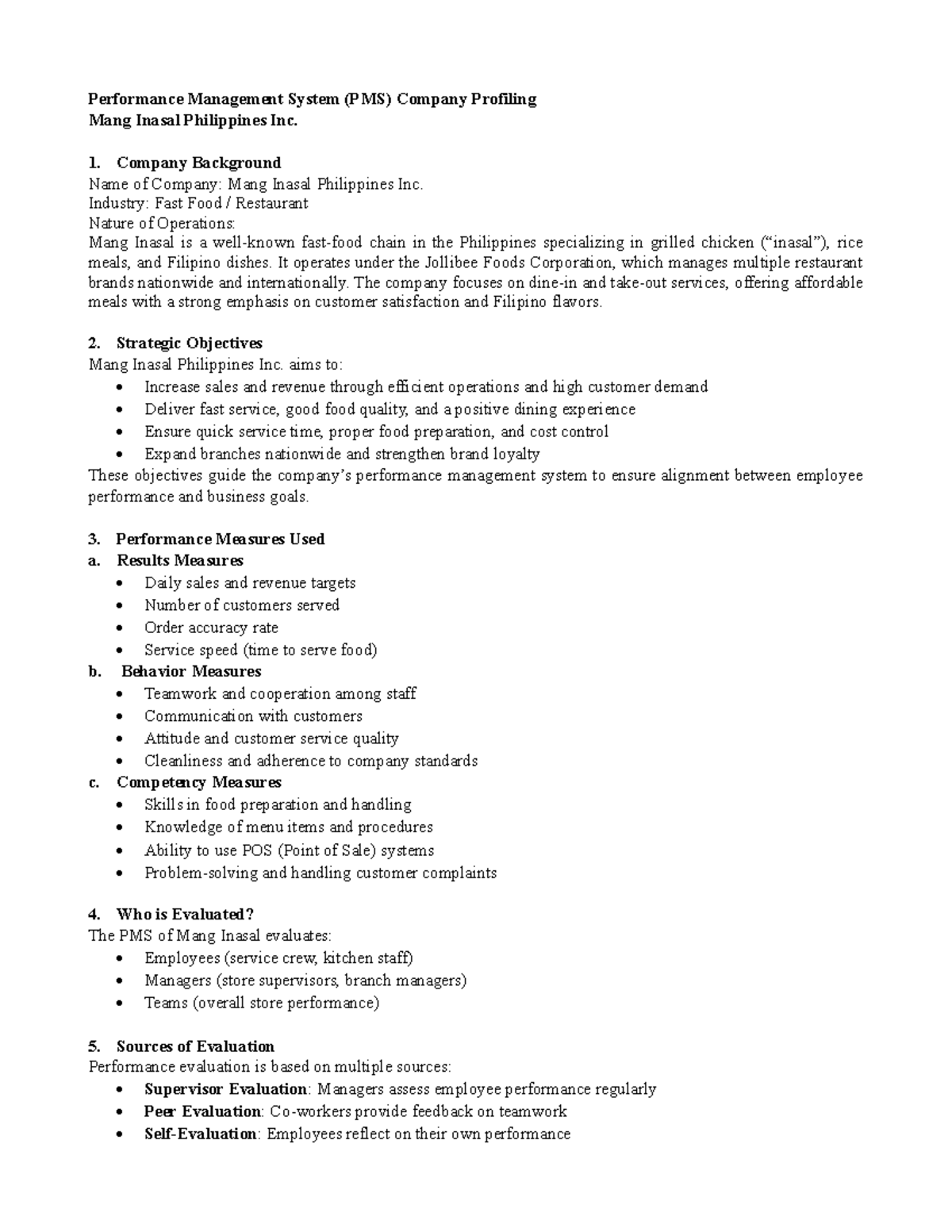 PMS Case Study: Performance Management at Mang Inasal Philippines Inc ...