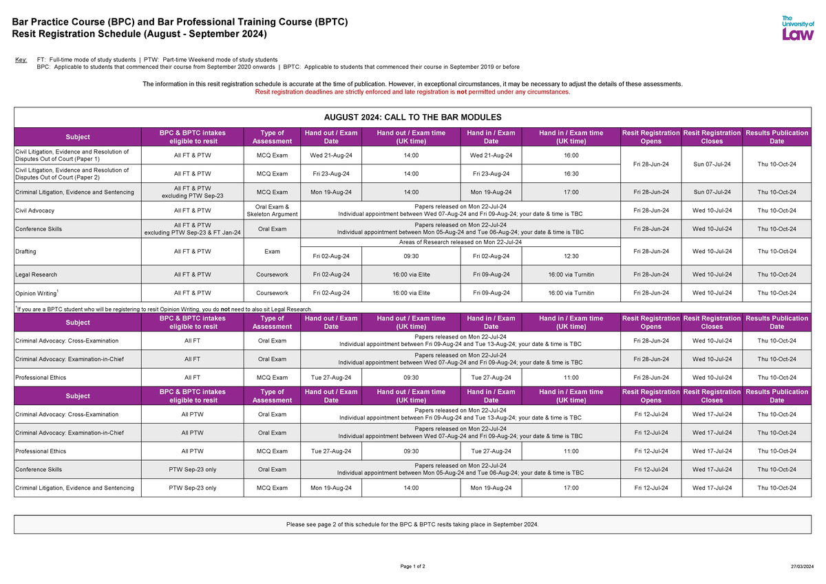 BPC BPTC Resit Registration Schedule Aug-Sep24 v27Mar24 - Bar Practice ...