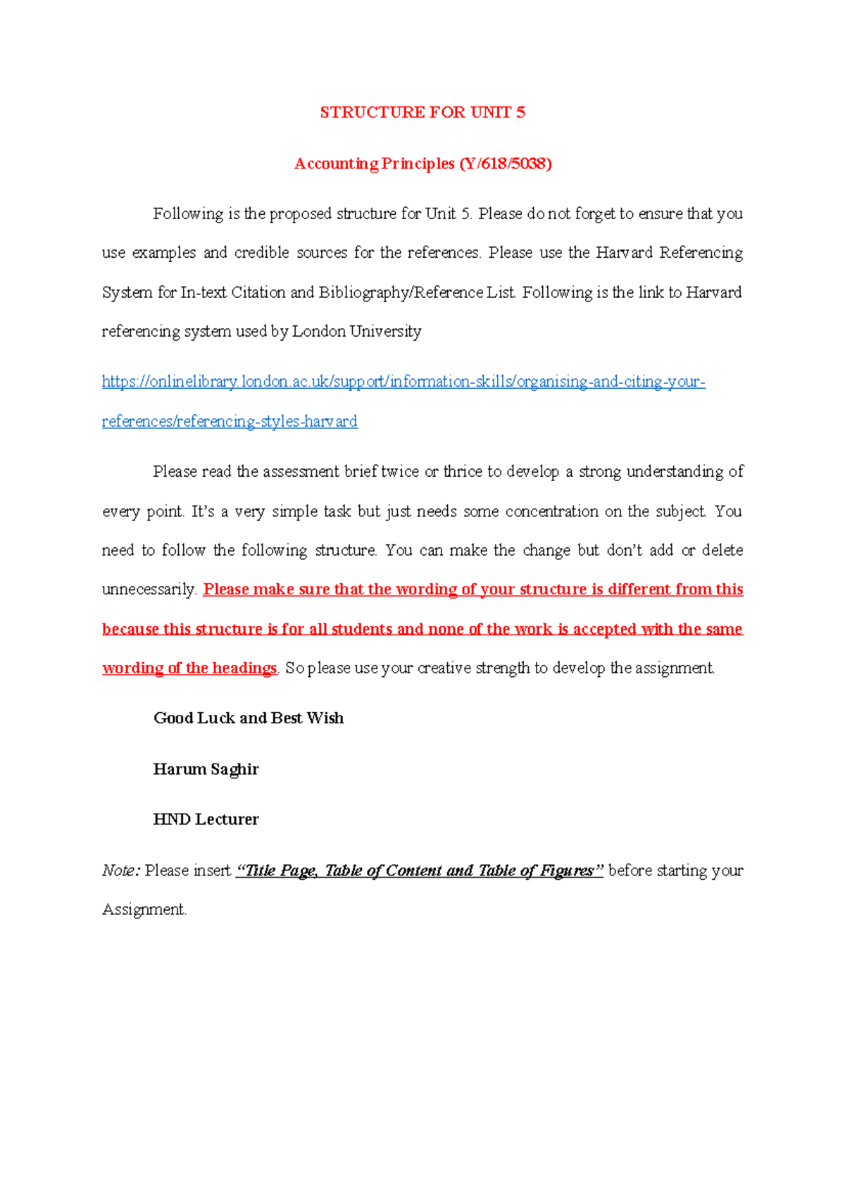Structure for unit 5 - STRUCTURE FOR UNIT 5 Accounting Principles (Y ...