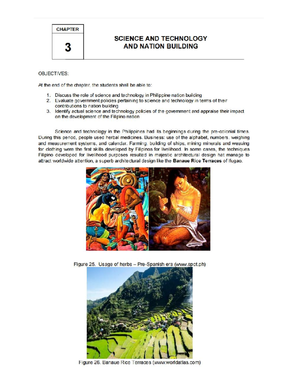 CHAPTER 3: SCIENCE, TECHNOLOGY, AND NATION BUILDING OBJECTIVES - Studocu