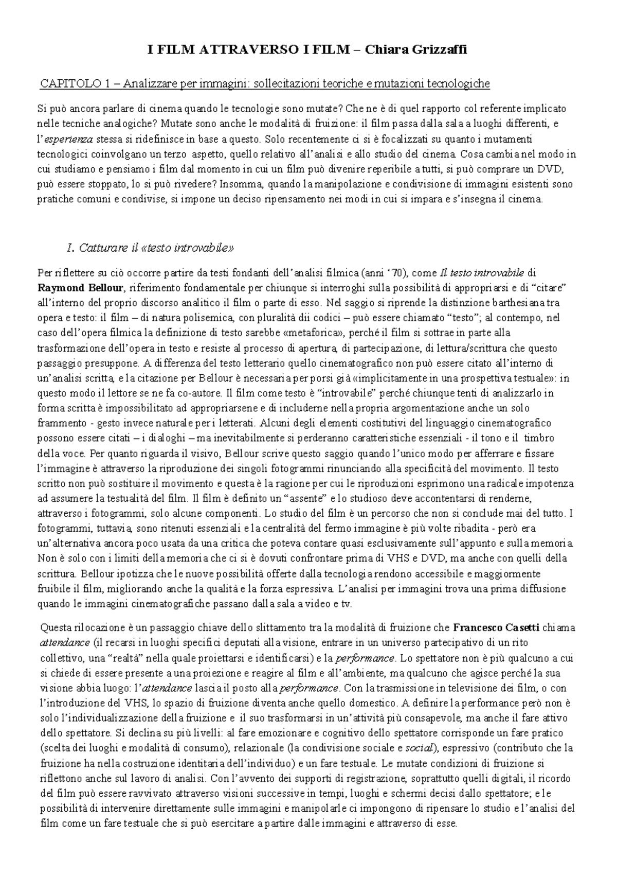 Chiara Grizzaffi - I Film Attraverso i Film: Capitolo 1 Analisi e ...