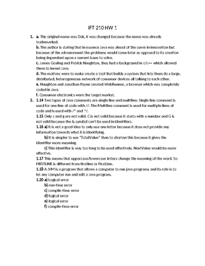 Final Exam Review for IFT210-26489: Branching and Control Statements ...