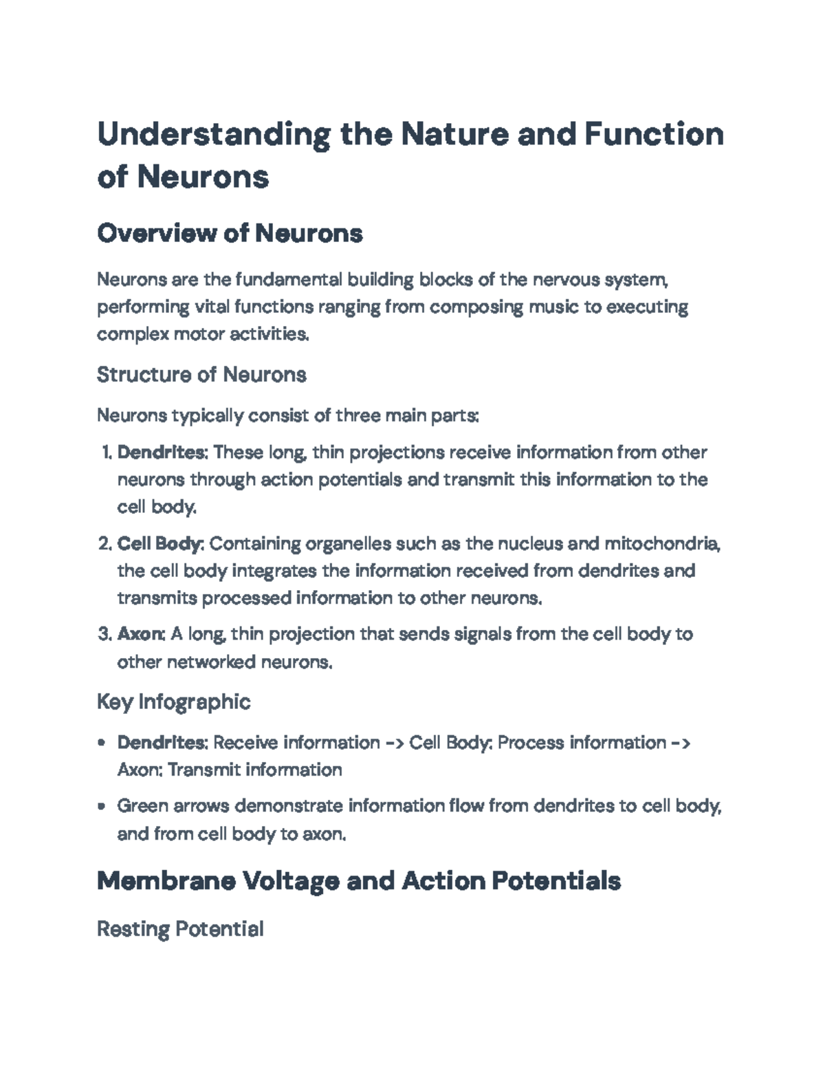Neuroscience 101: Structure and Function of Neurons Overview ...