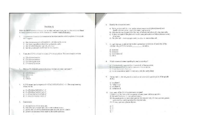BIOL 1090 - Final Exam Sample Questions and Answers - Studocu