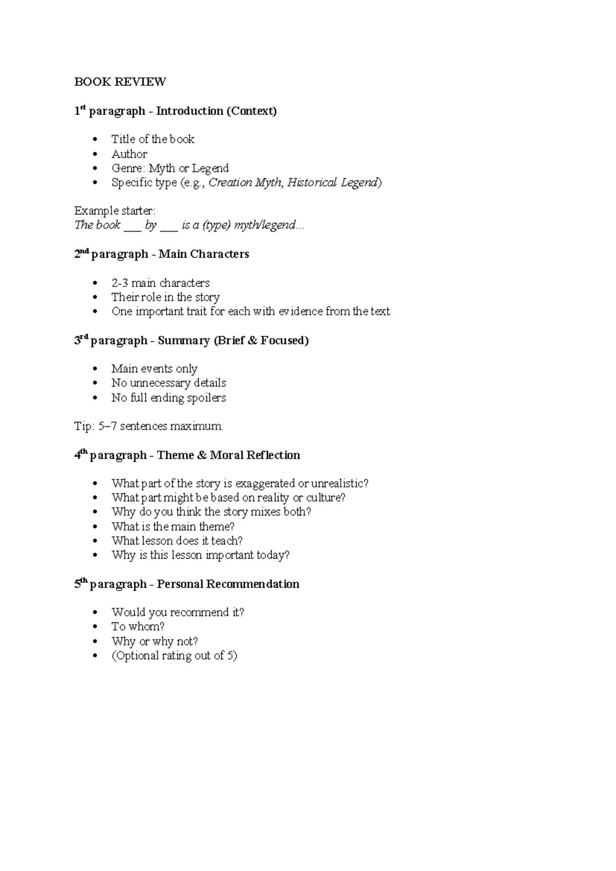 Book Review Project - Canise & Raychelle (8C) Analysis - Studocu
