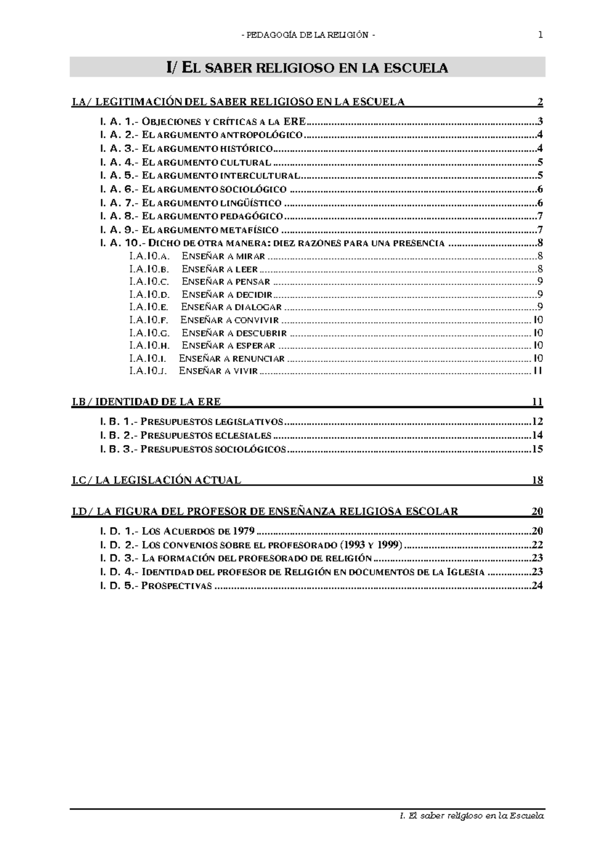 PEDAGOGÍA DE LA RELIGIÓN 1: LEGITIMACIÓN DEL SABER RELIGIOSO EN LA ...
