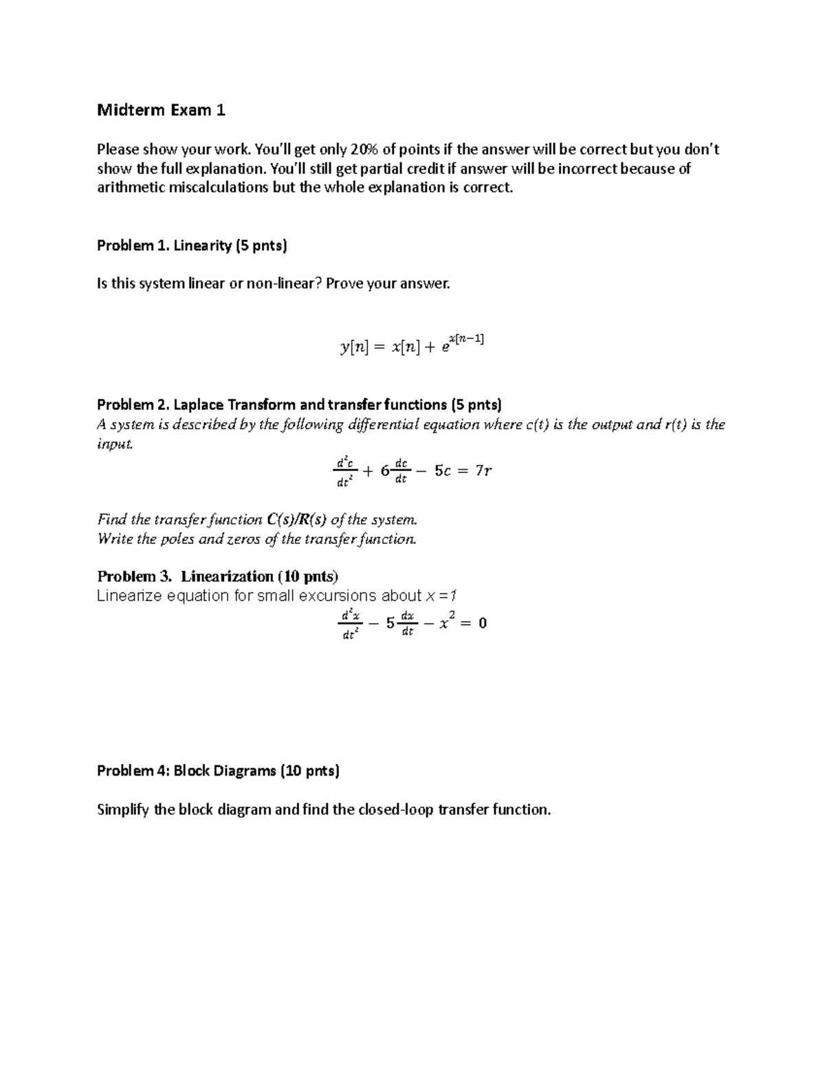 Ee420 Midterm Exam 1: Key Concepts and Problem Solutions - Studocu