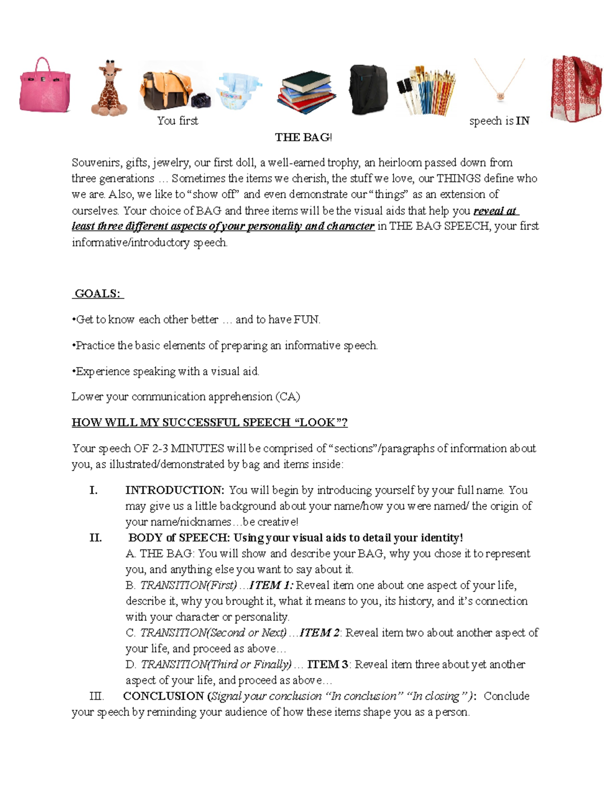 BAG Speech Preparation Guide - Grading Rubric and Tips - Studocu