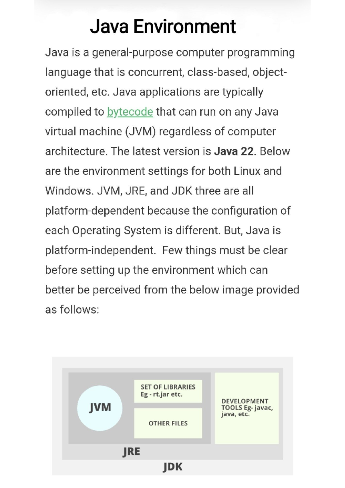 Java Environment Setup and OOP Concepts Overview - Studocu