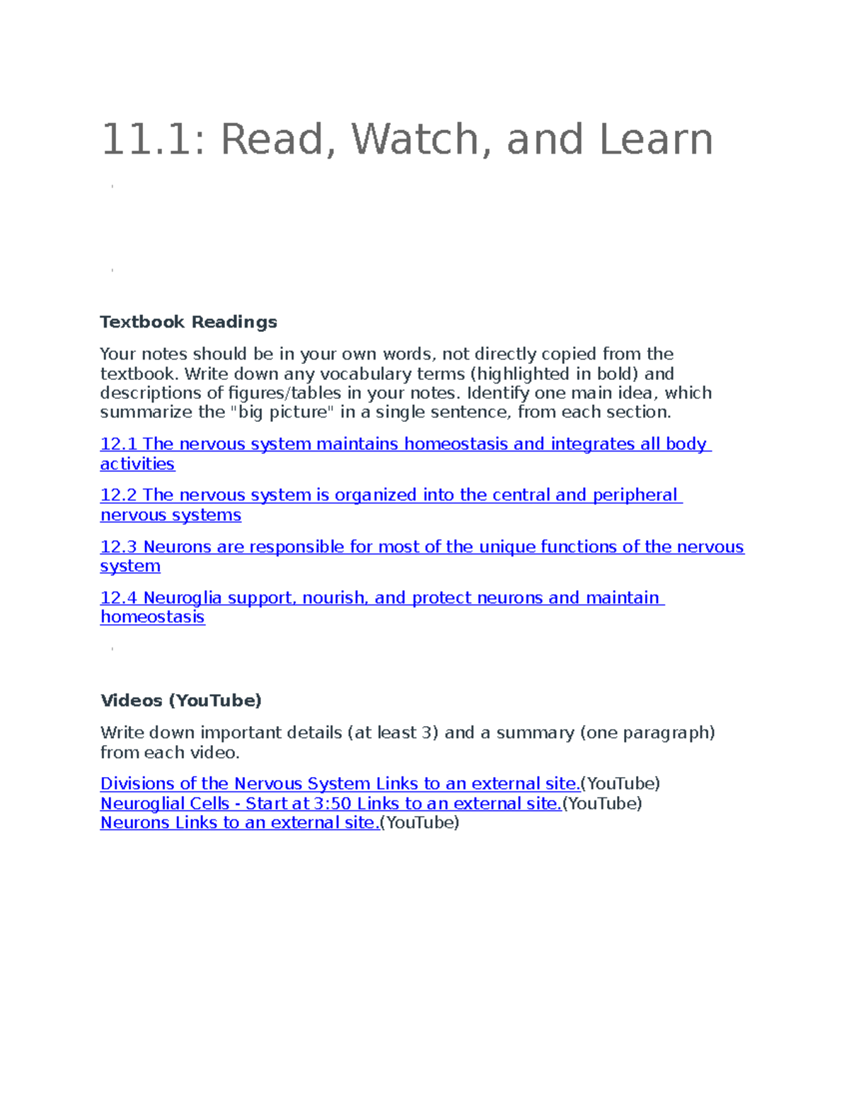 Wiley Chap 12 - 11: Read, Watch, and Learn Textbook Readings Your notes ...