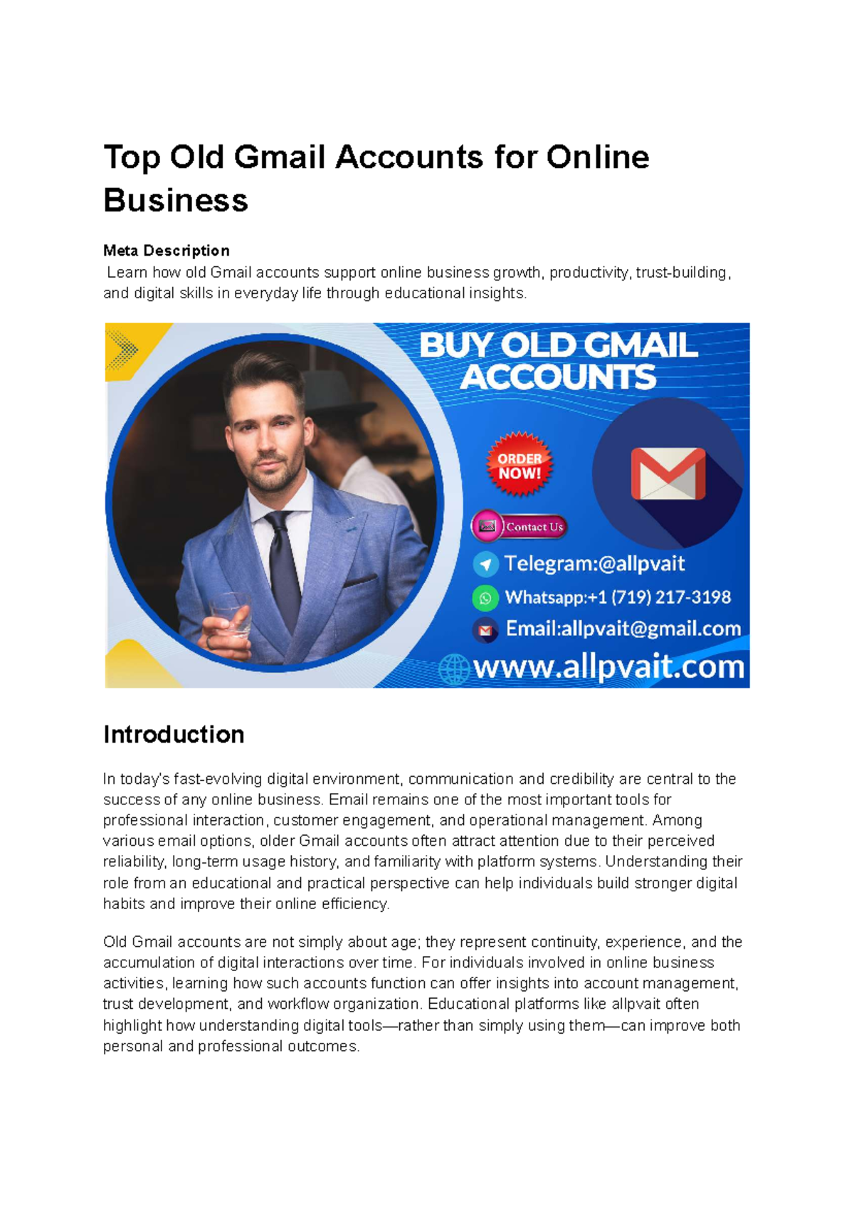 Old Gmail Accounts: Enhancing Online Business Skills and Productivity ...
