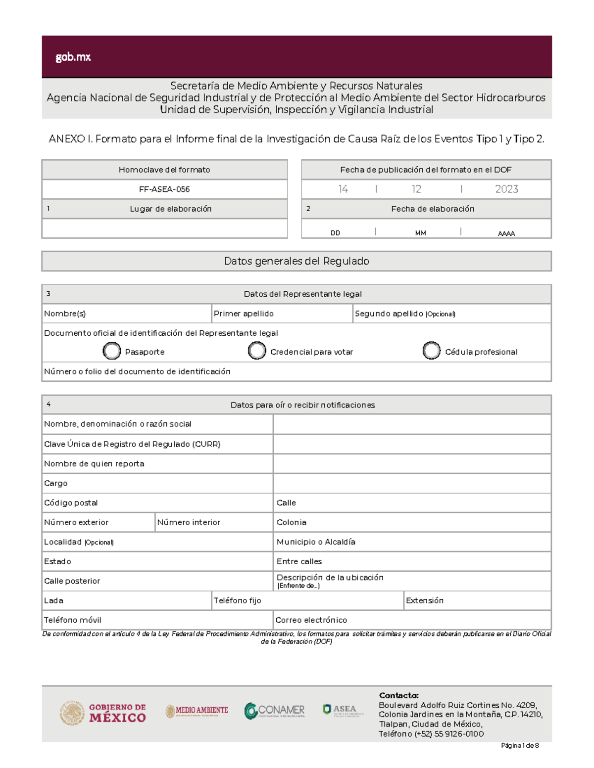 ACR Formato FF ASEA 056 VF - Contacto: Boulevard Adolfo Ruiz Cortines ...