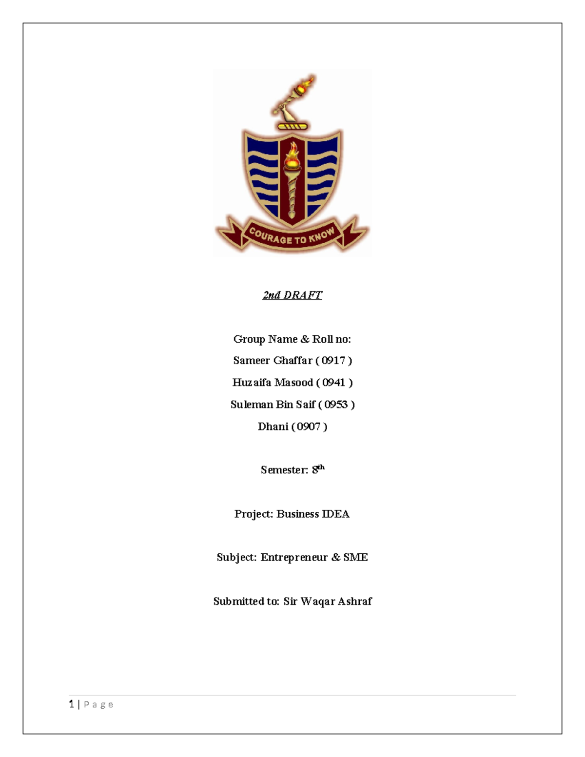 Business Proposal for Entrepreneur & SME Project (2nd Draft) - Studocu