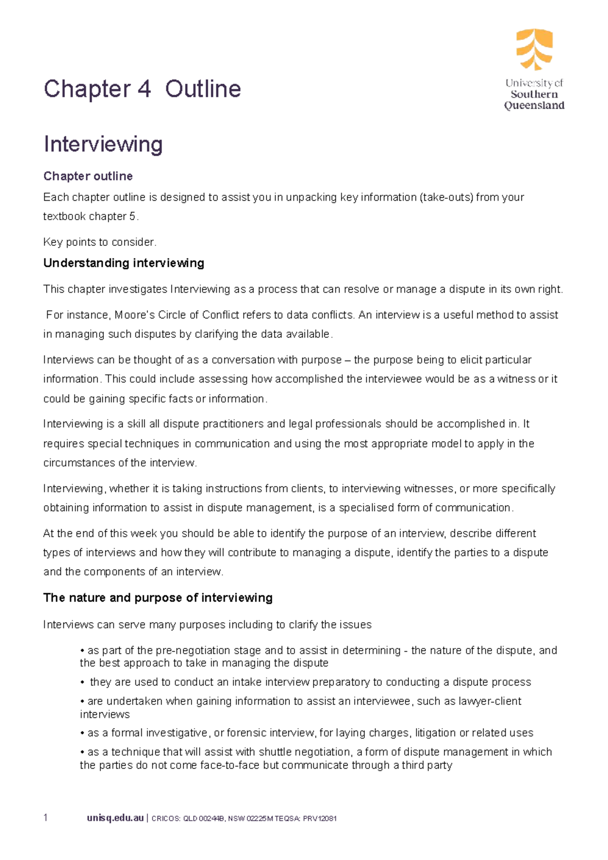 Chapter 4 Outline: Interviewing Techniques and Strategies - Studocu