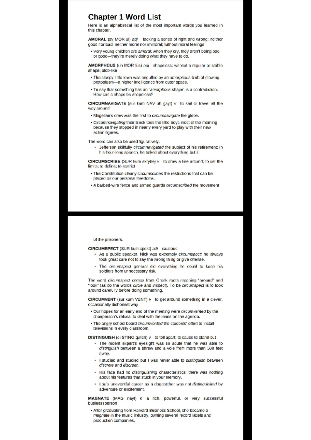 Chapter 1 & 2 Vocabulary Word List (ENG 101) - Studocu