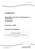 GGH3702 - Unisa - Spatial economic development - Studocu