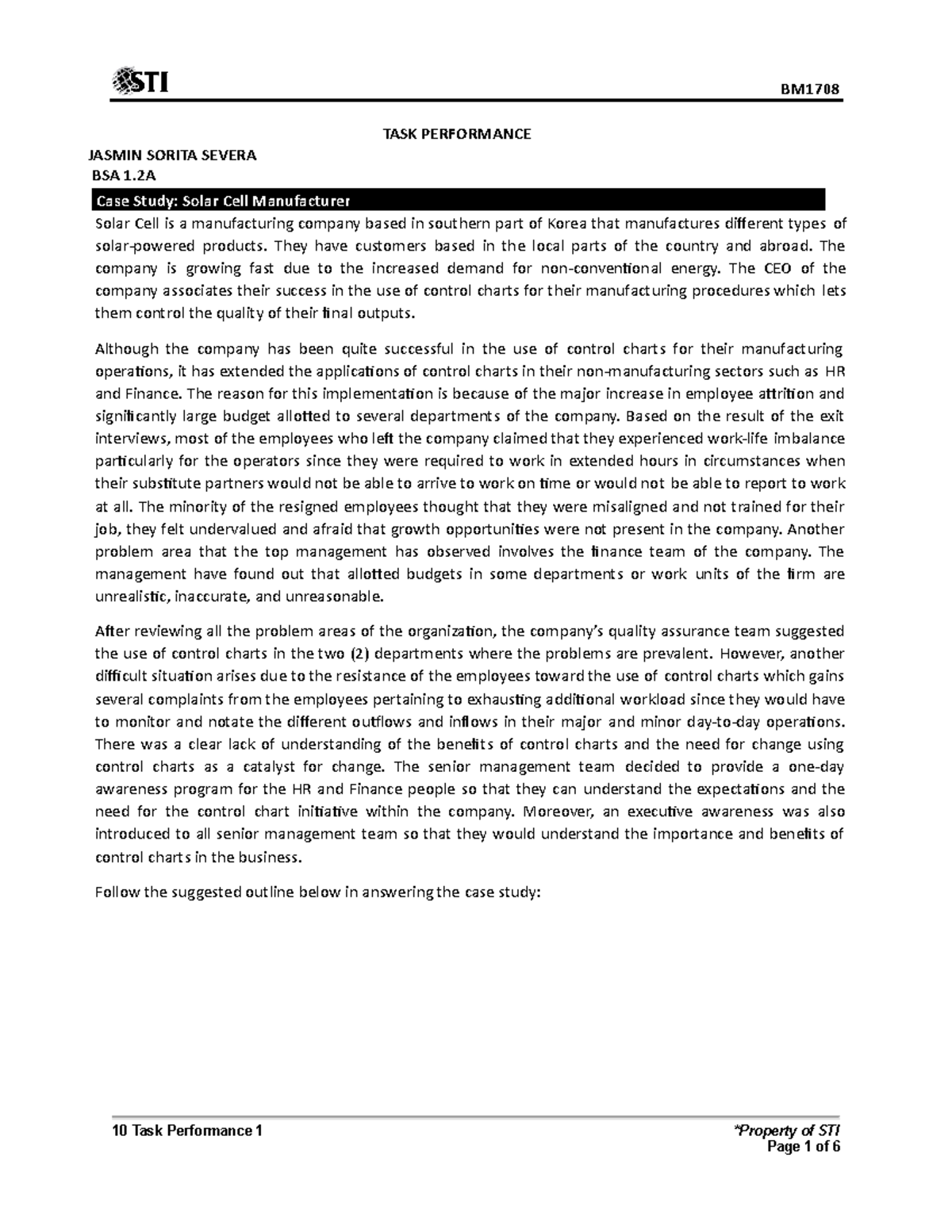 10 Task Performance 1 Assignments 10 Task Performance 1 Property Of Sti Task Performance