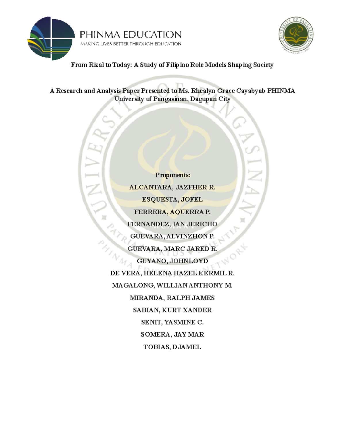 PHIL 101: From Rizal to Diaz - Filipino Role Models Inspiring Change ...