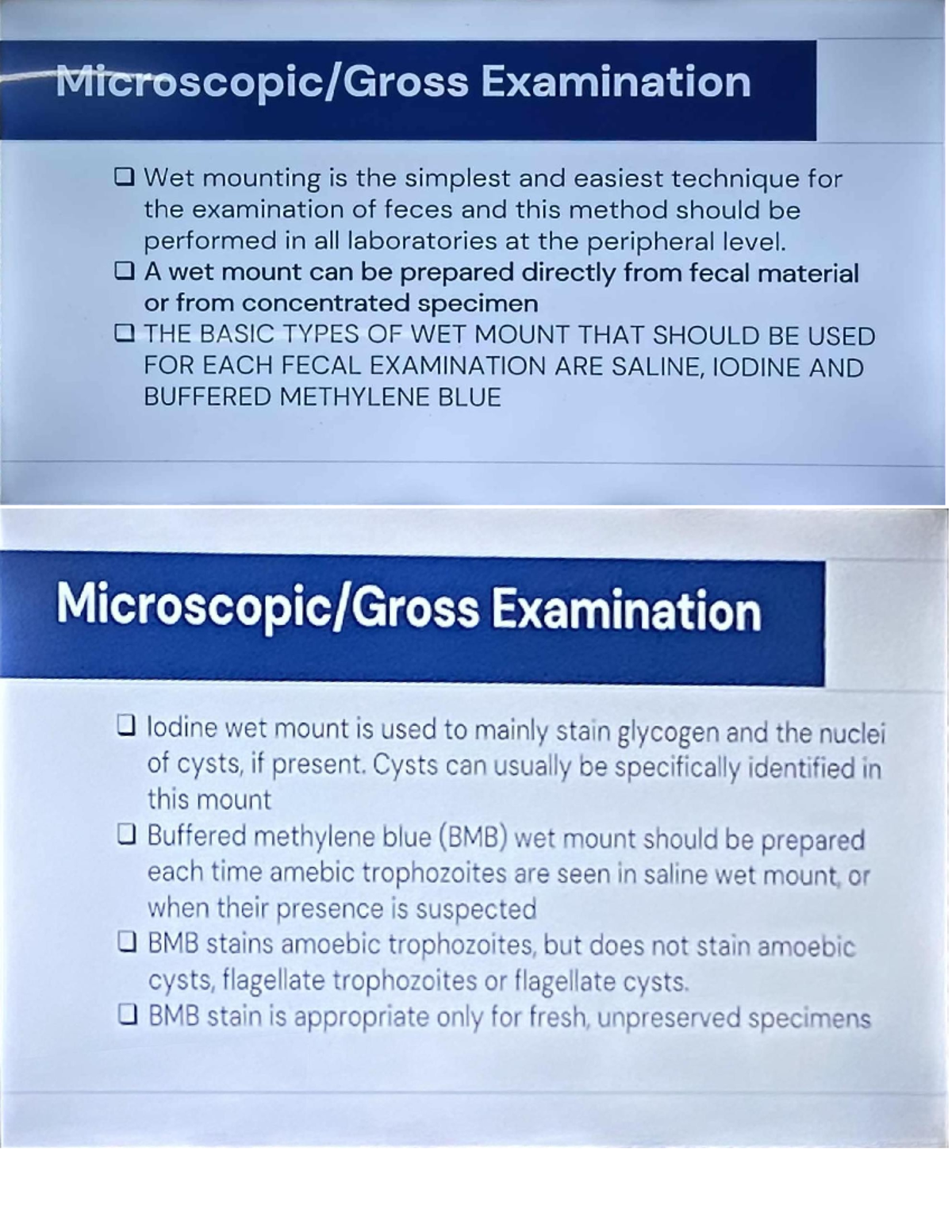 WHO 83609: Direct Fecal Smear Techniques and Examination Methods - Studocu