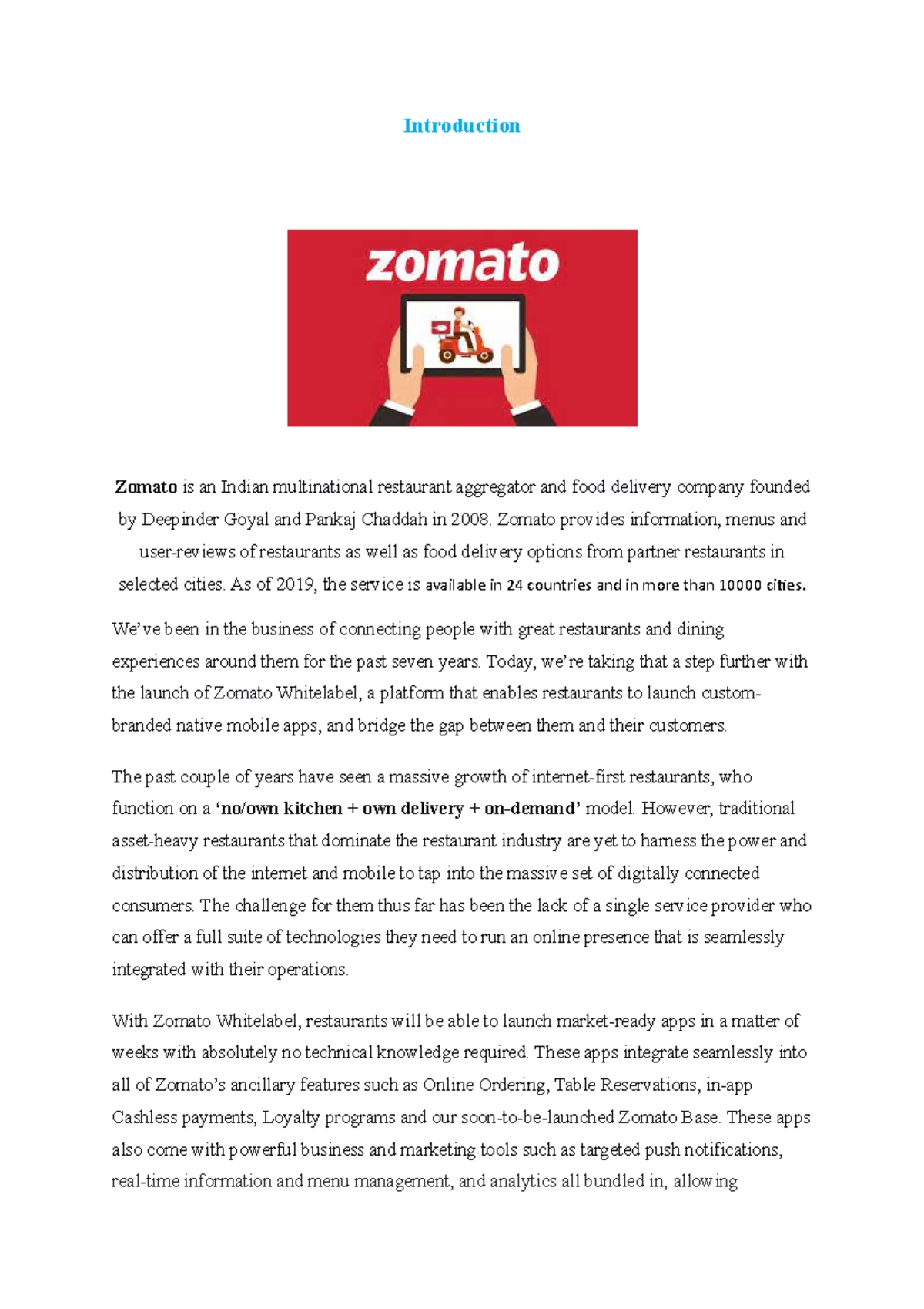 Zomato Case Study - A Comprehensive Analysis of Business Strategies ...