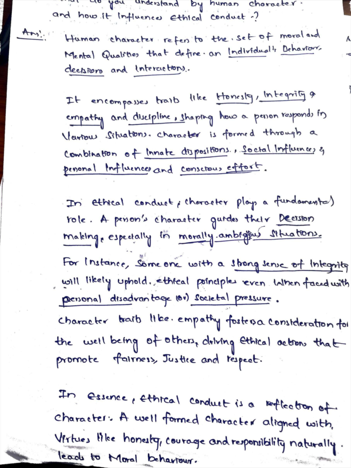 Understanding Human Character and Its Influence on Ethical Conduct ...