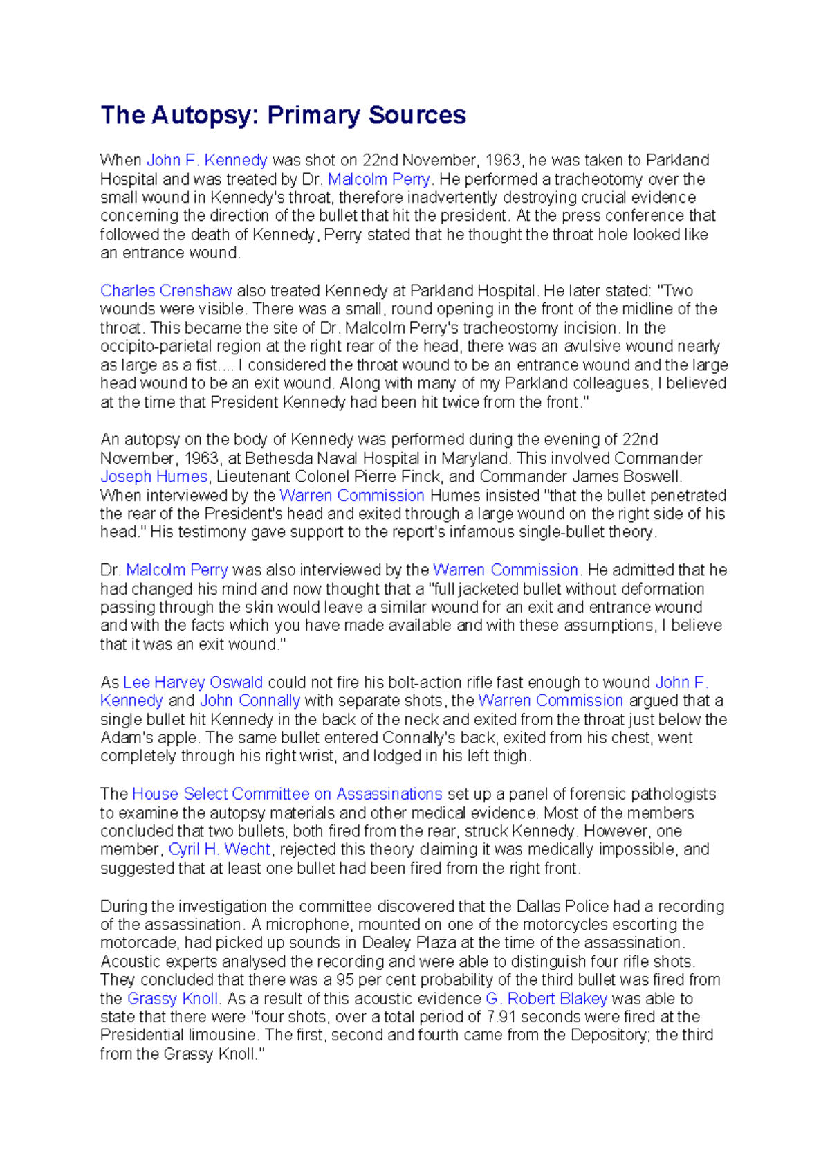 The Autopsy of President John F. Kennedy: Key Insights and ...