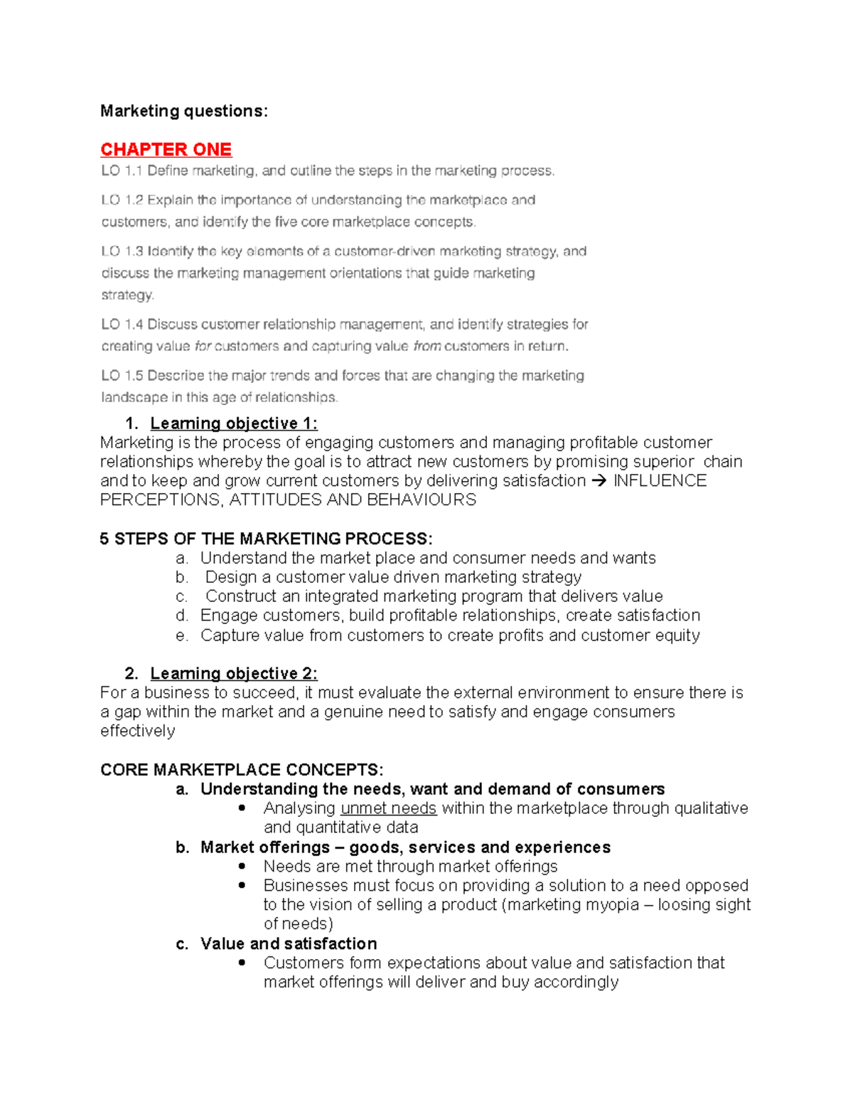 MKTG 101: Midterm Exam Notes on Marketing Concepts and Strategies - Studocu