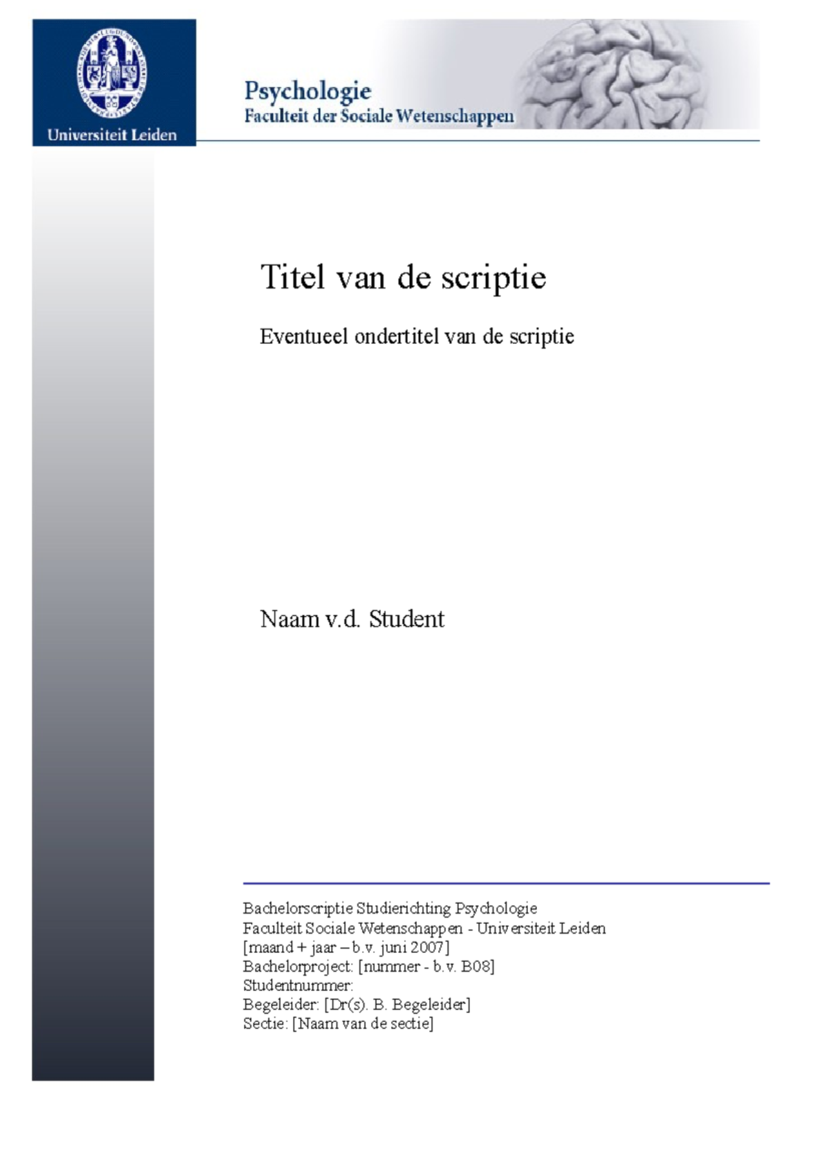 Titelblad scriptie - Bachelor III scriptie Rechtsgeleerdheid (onder ...