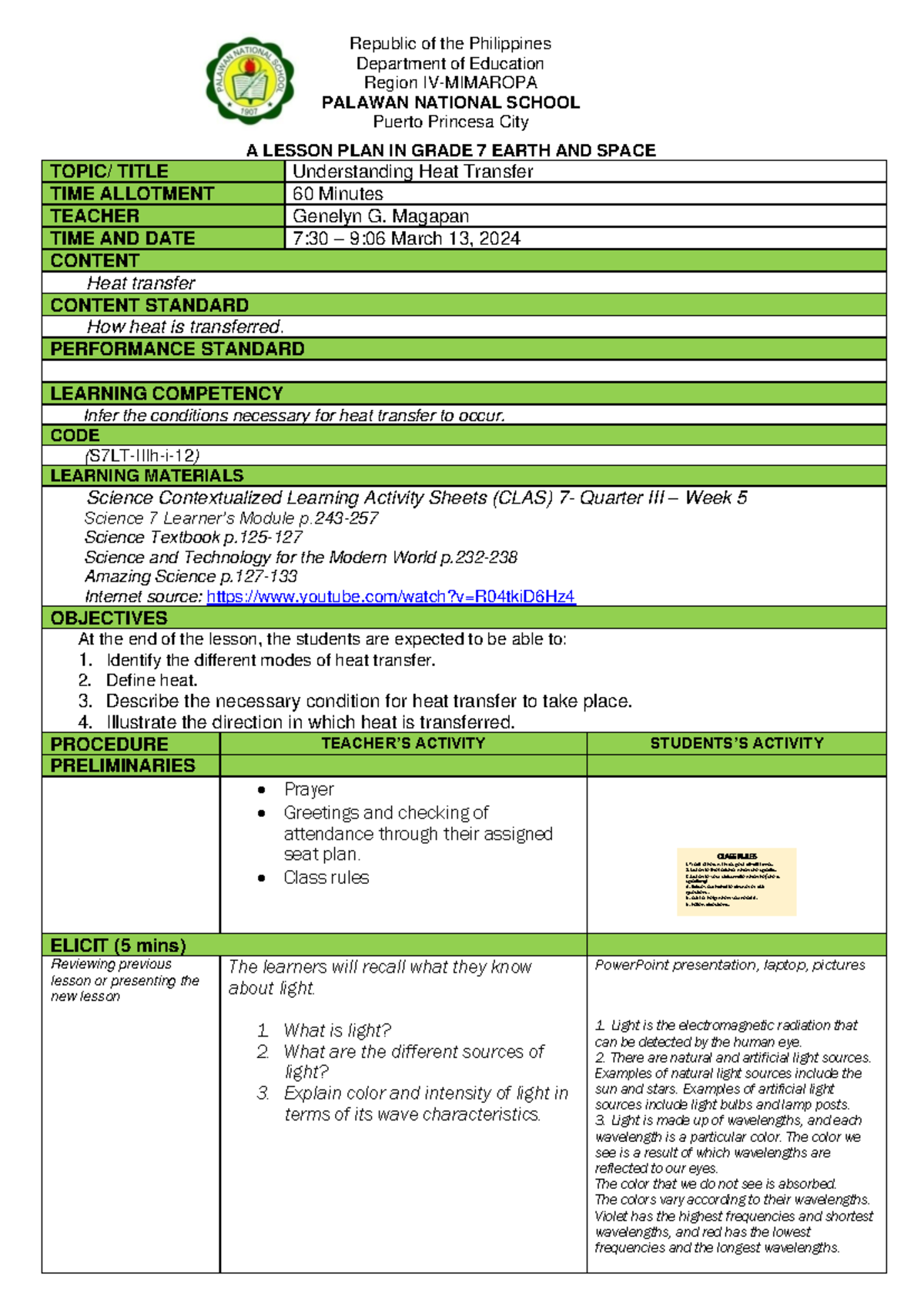 DEMO LP (A4) Heat Transfer Final - Republic of the Philippines ...