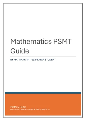 Mathematics PSMT Guide - Strategies by Matt Martin for Success - Studocu