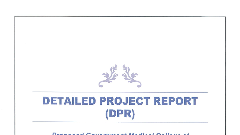 Final DPR for Proposed Medical College at Amalapuram - Studocu