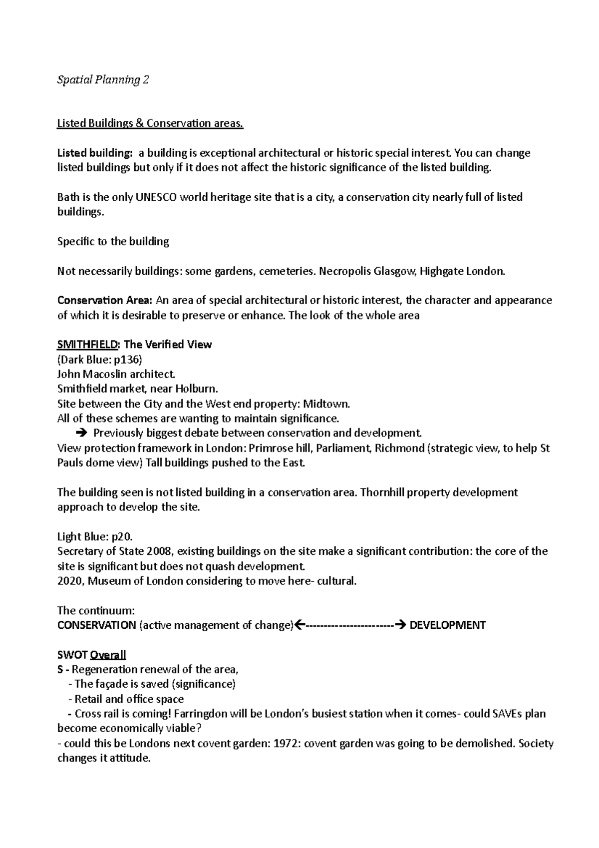 Spatial Planning 2 - Lecture Notes on Listed Buildings & Conservation ...