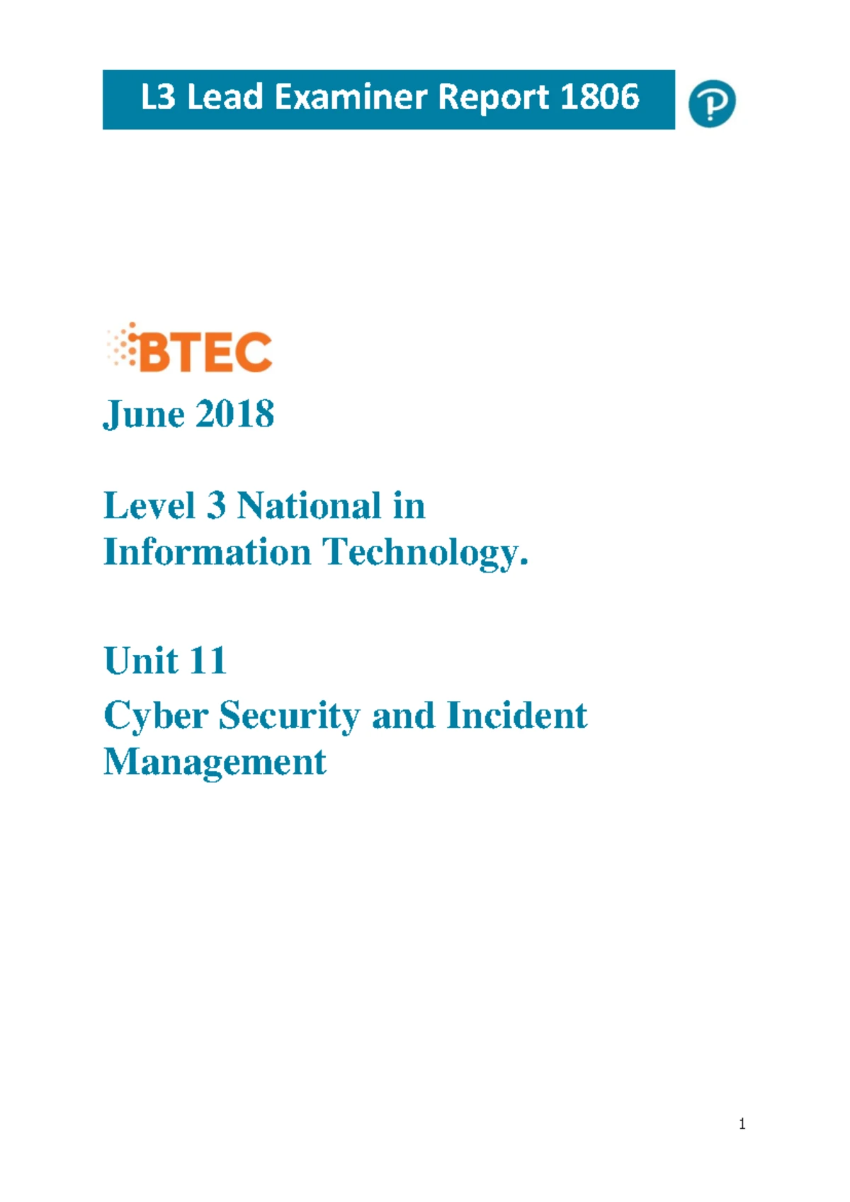 Unit 11: Cyber Security & Incident Management - BTEC Level 3 IT - Studocu