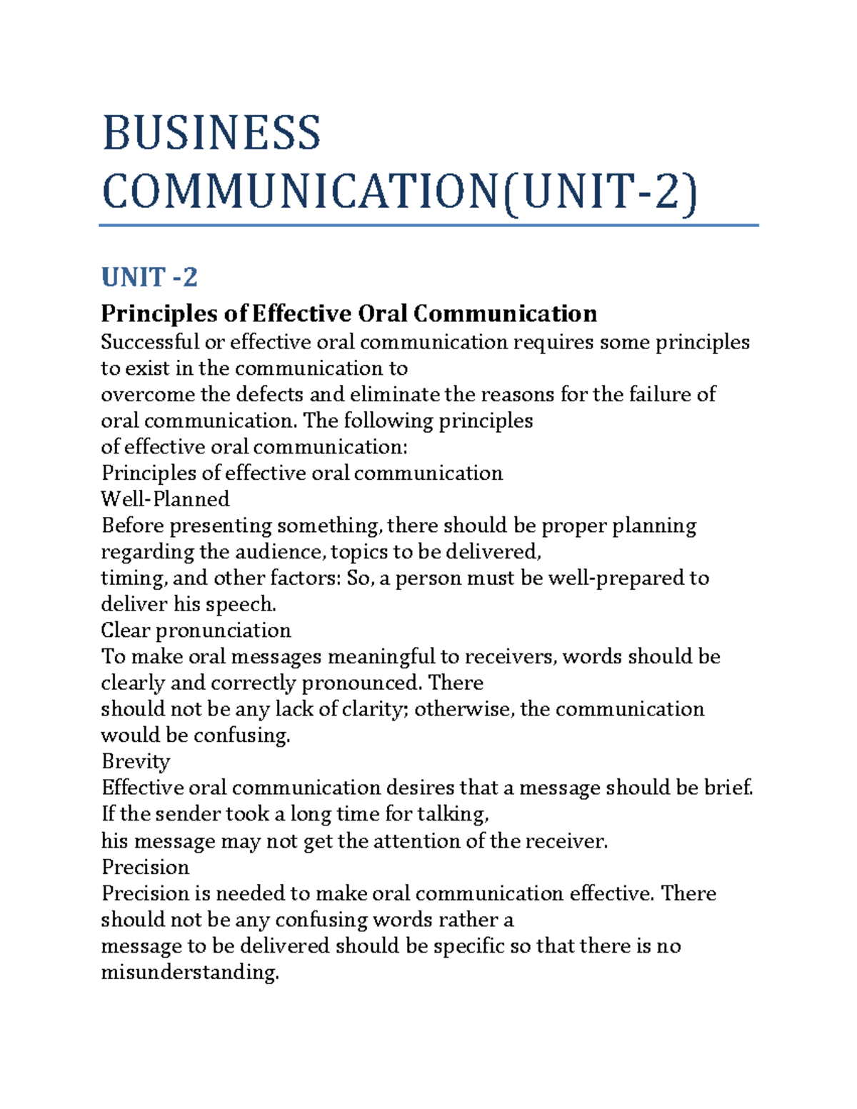 Business Communication UNIT 2 - BUSINESS COMMUNICATION(UNIT-2) UNIT ...