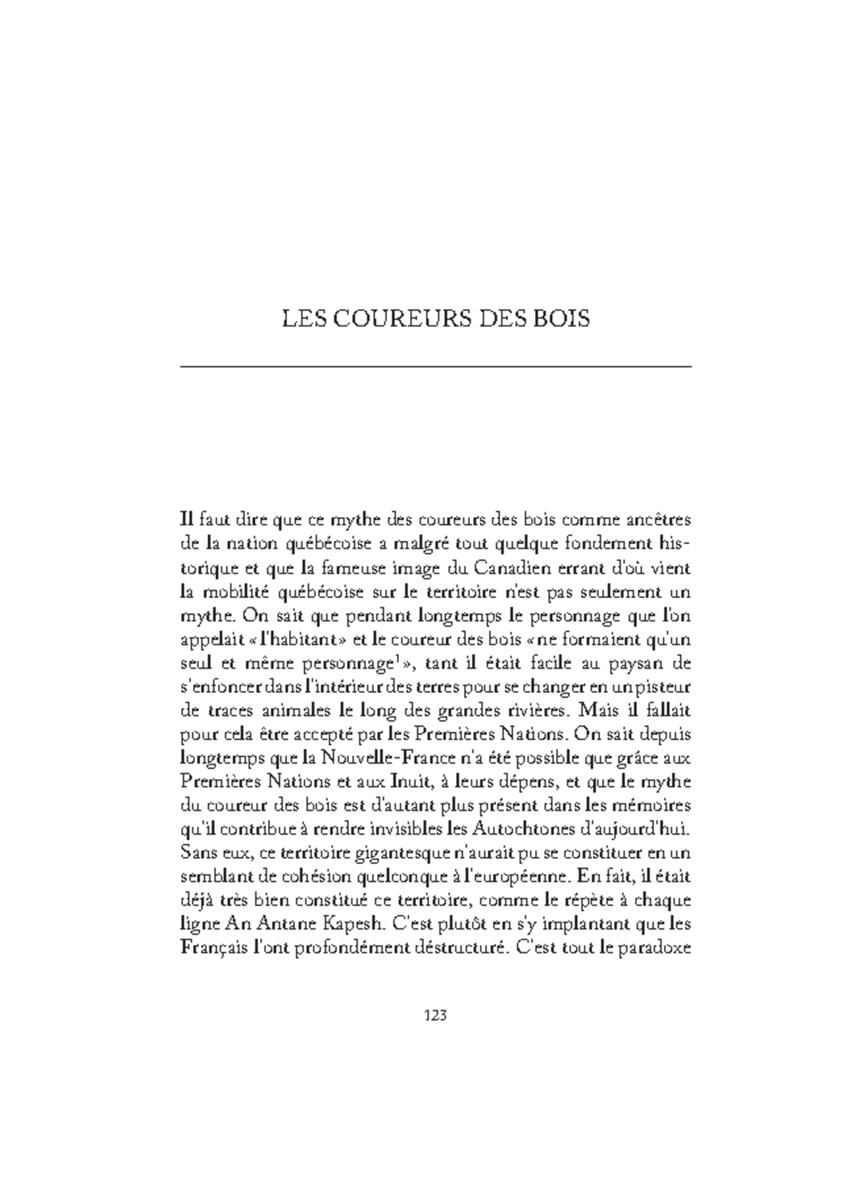 Chapitre 16 - Analyse des coureurs des bois et leur héritage culturel ...