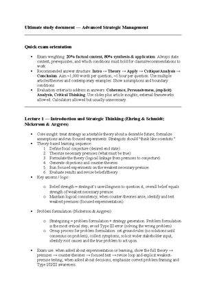 Advanced Strategic Management - 1329 - Studocu