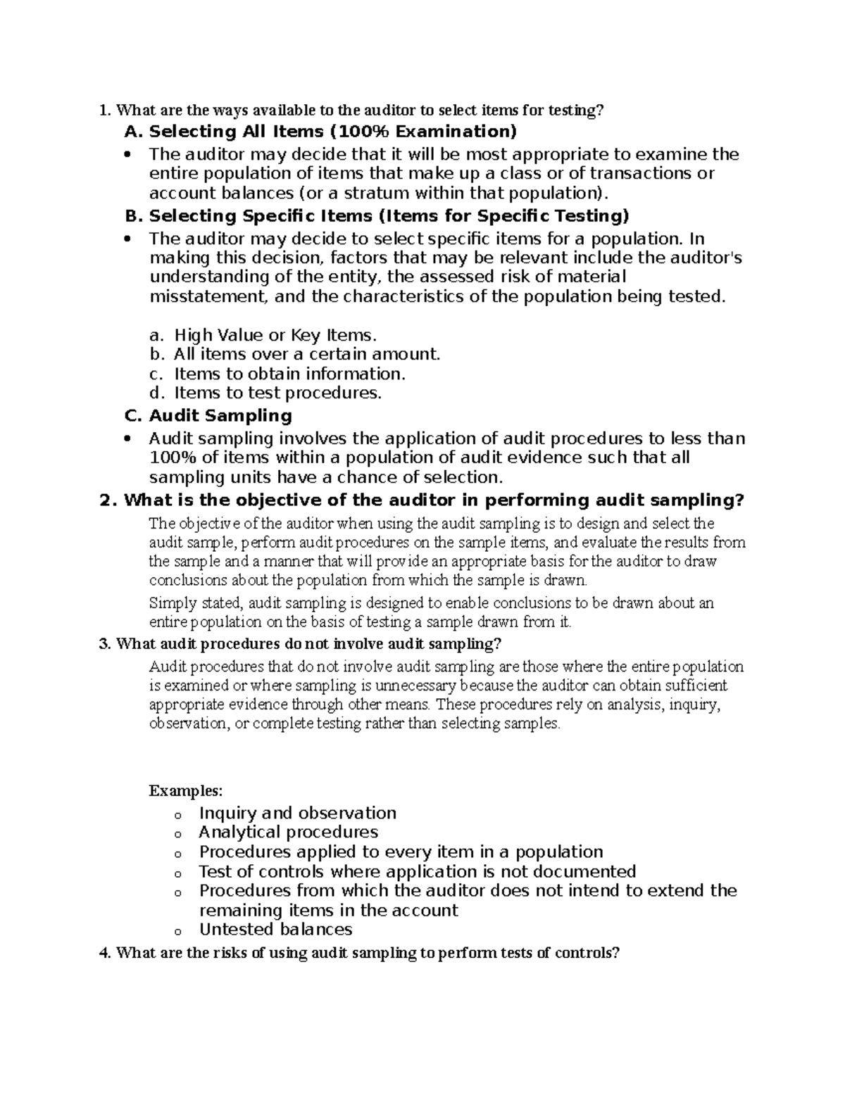 Audit Sampling Techniques and Risks: A Comprehensive Guide - Studocu
