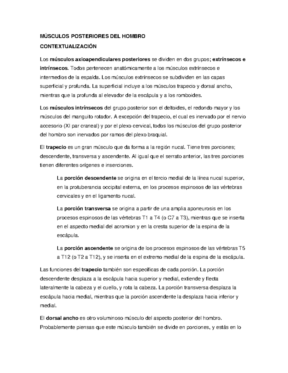 Músculos Posteriores del Hombro: Axioapendiculares Superficiales y ...