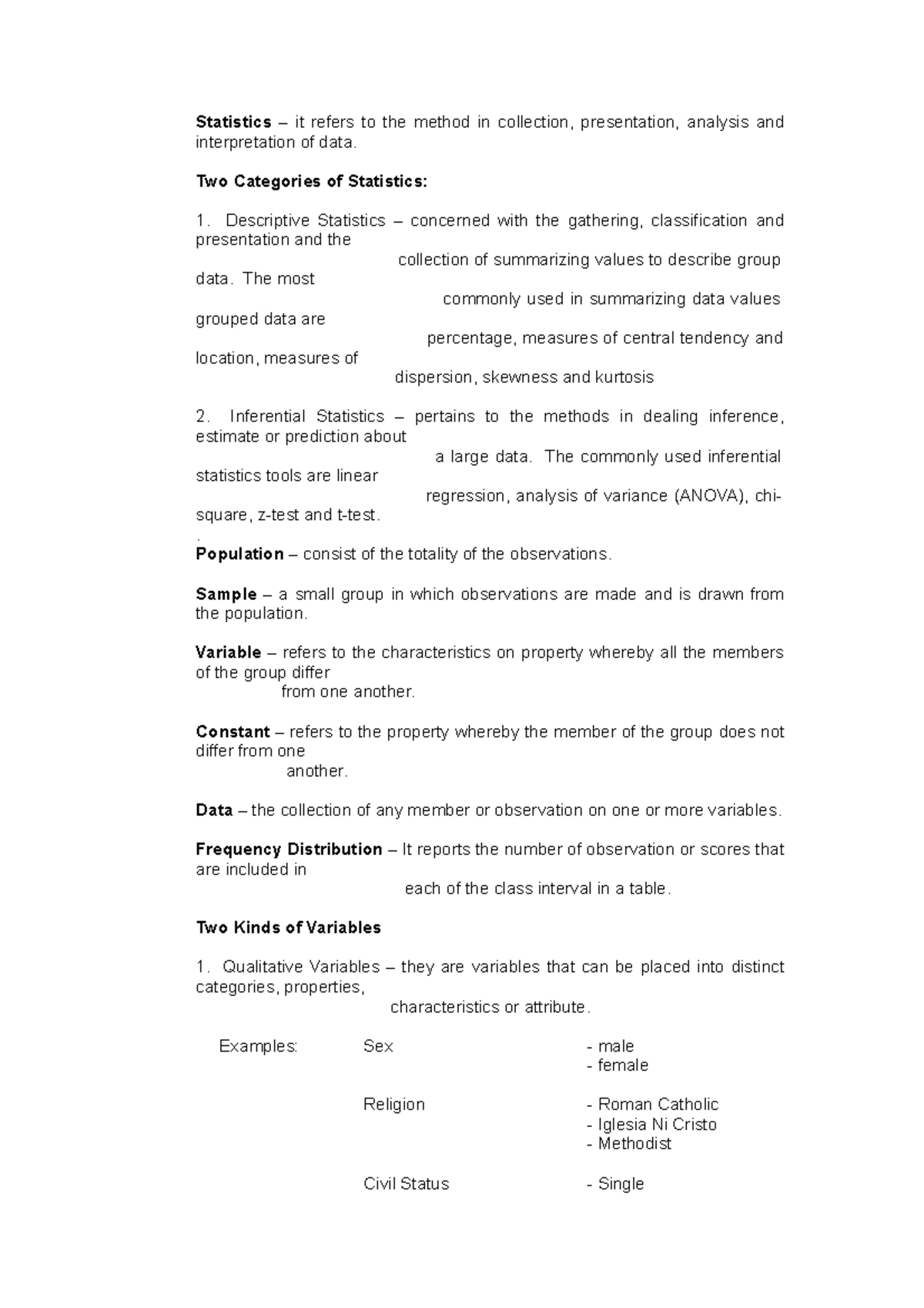 Module 4 - Statistics Lecture Notes: Descriptive & Inferential Insights ...